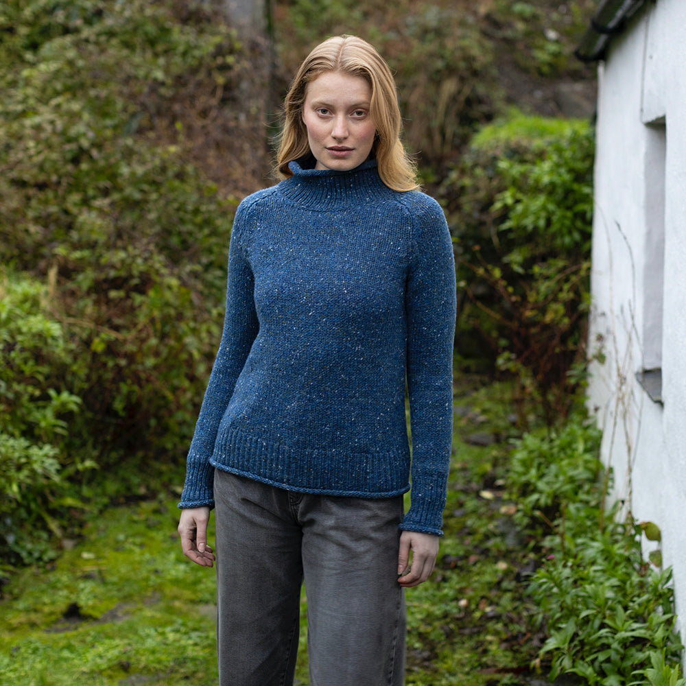 Saddle Shoulder Sweater with Roll Edges – Irish Design House